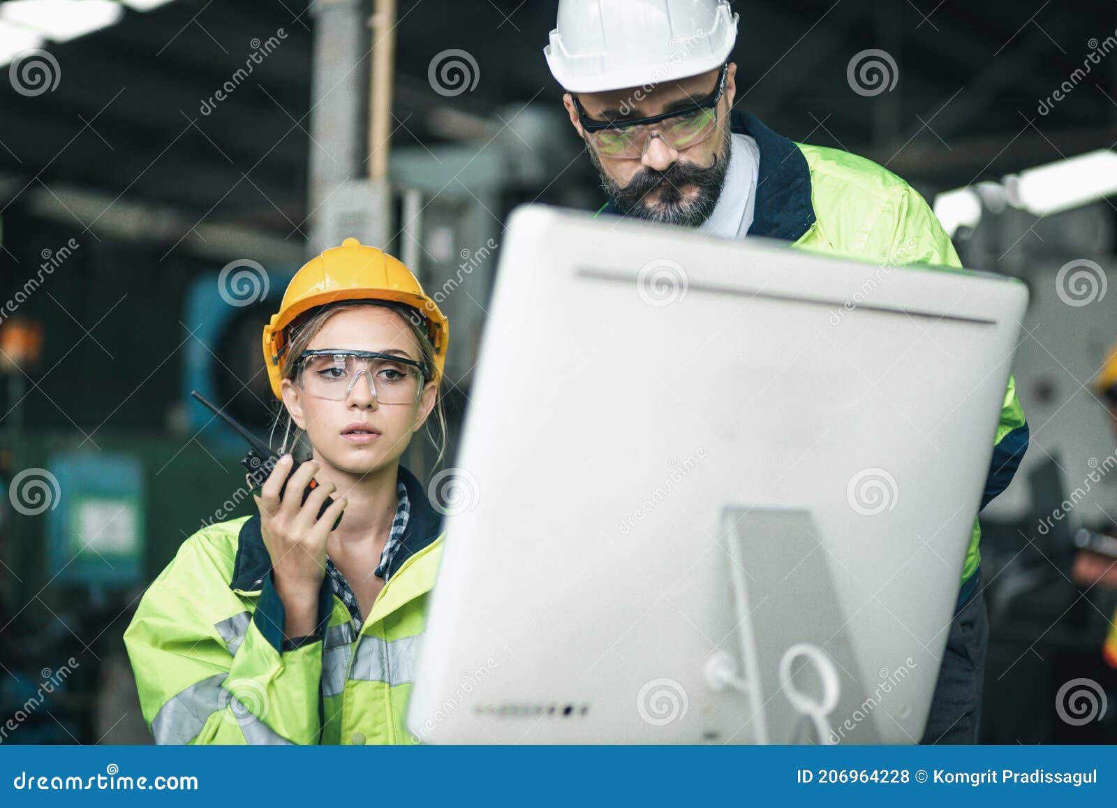 The Maintenance Looking of Working at Industrial Machinery and Check ...