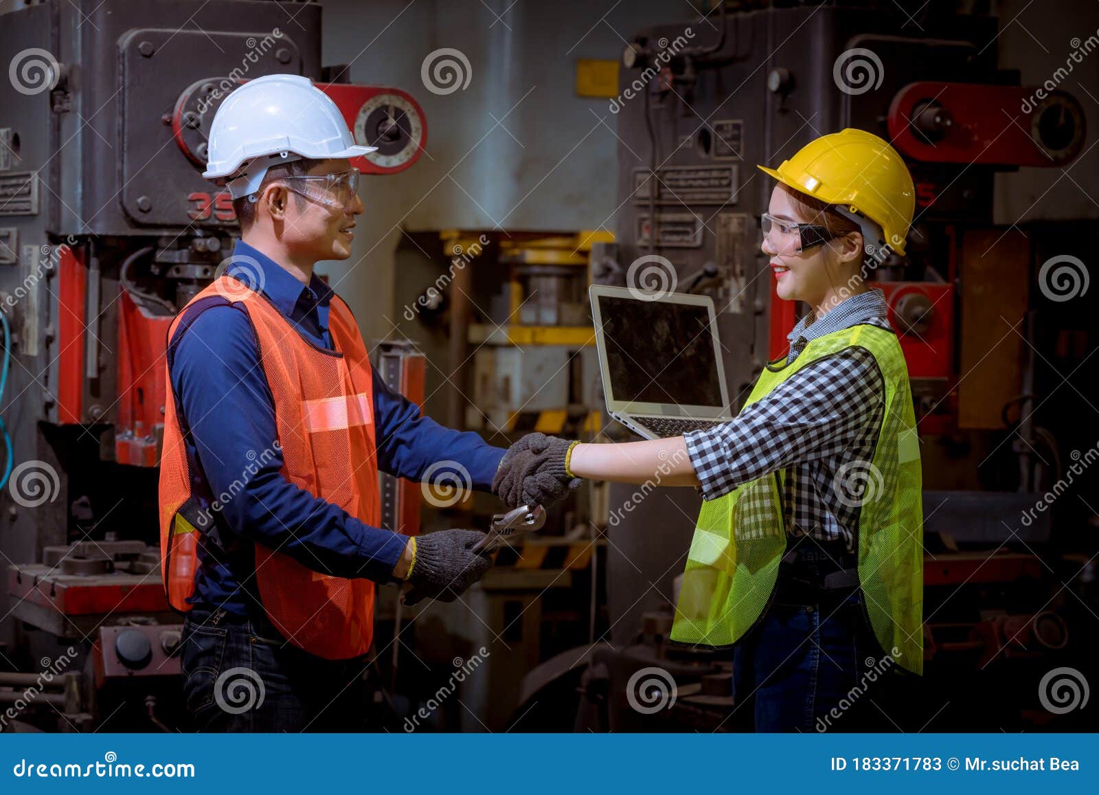 Industry Engineer Under Inspection and Checking Production Process on ...