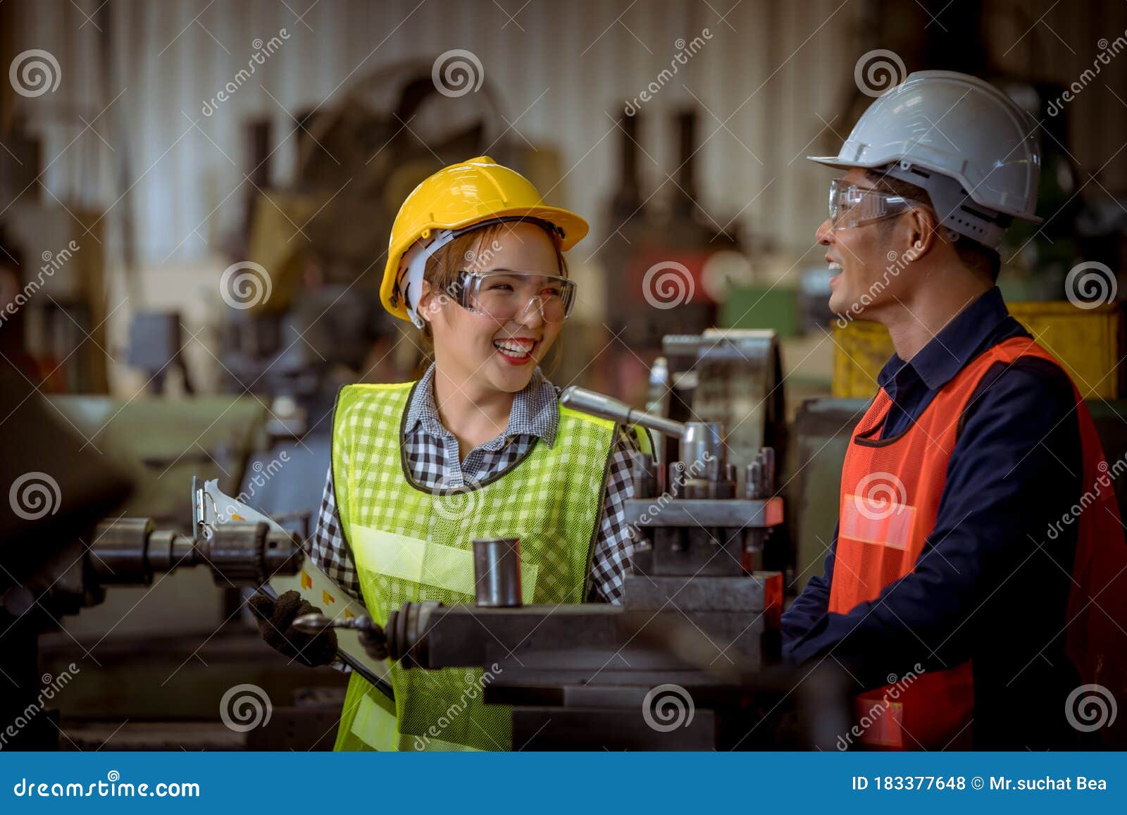 Industry Engineer Under Inspection and Checking Production Process on ...