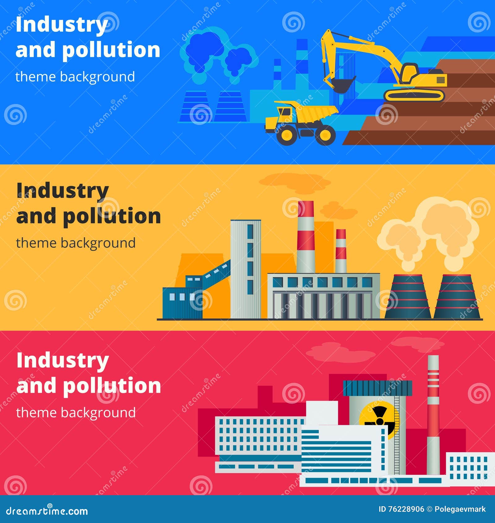 Industry and Environmental Pollution Theme Templates. Construction and ...