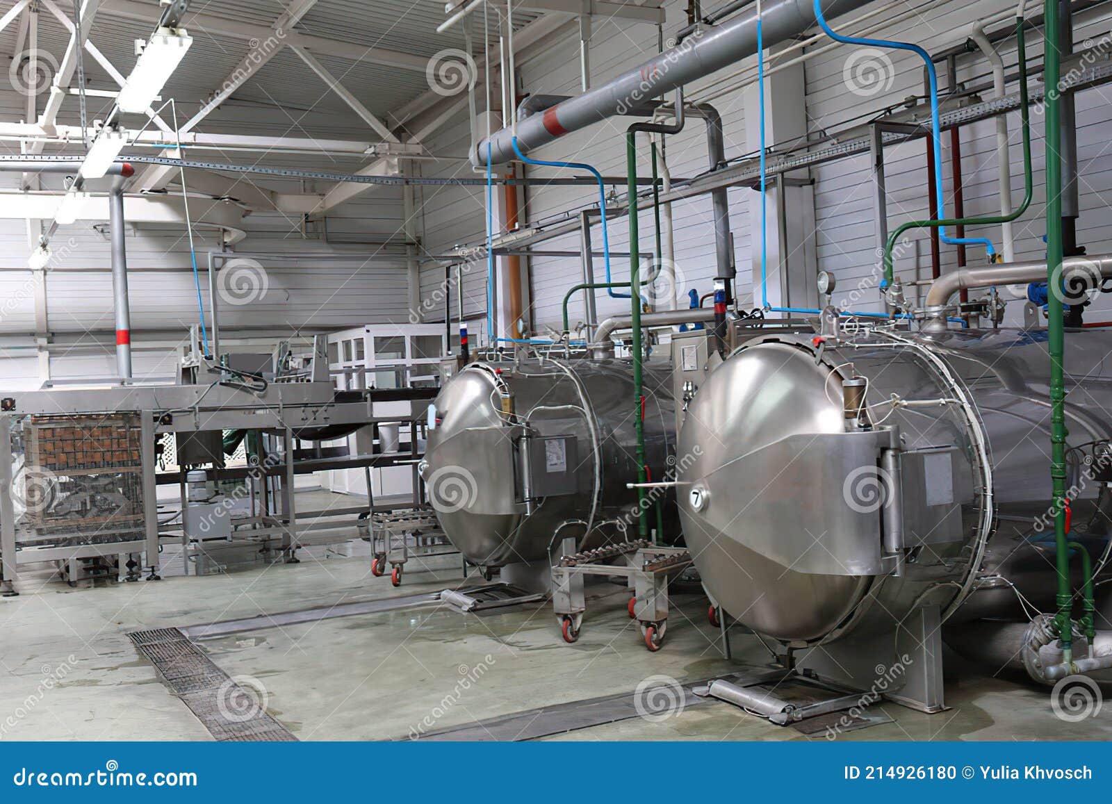 Industry Equipment Close Up. Milk Processing Stock Photo - Image of ...