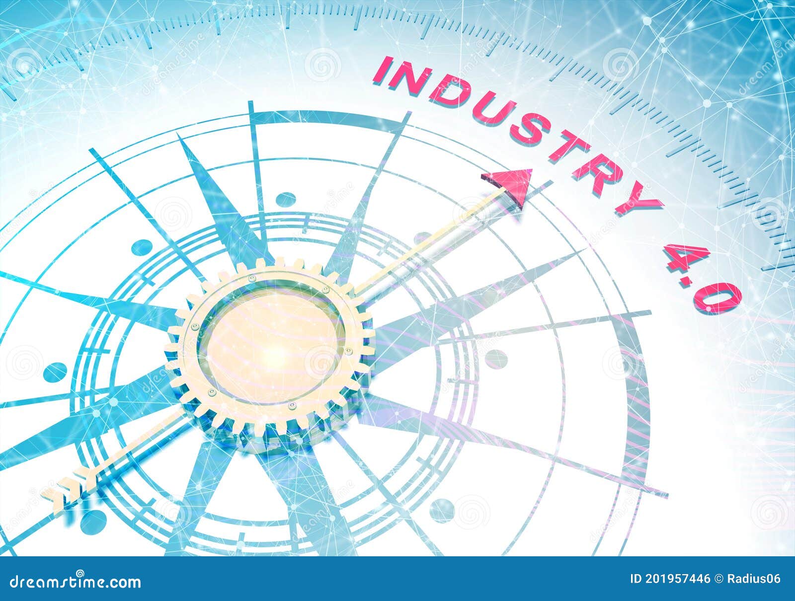 Industry Four Point Zero Concept Stock Illustration - Illustration of ...