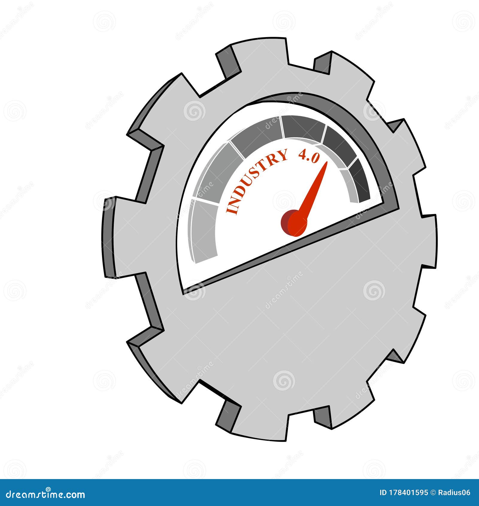 Industry Four Point Zero Concept Stock Vector - Illustration of measure ...