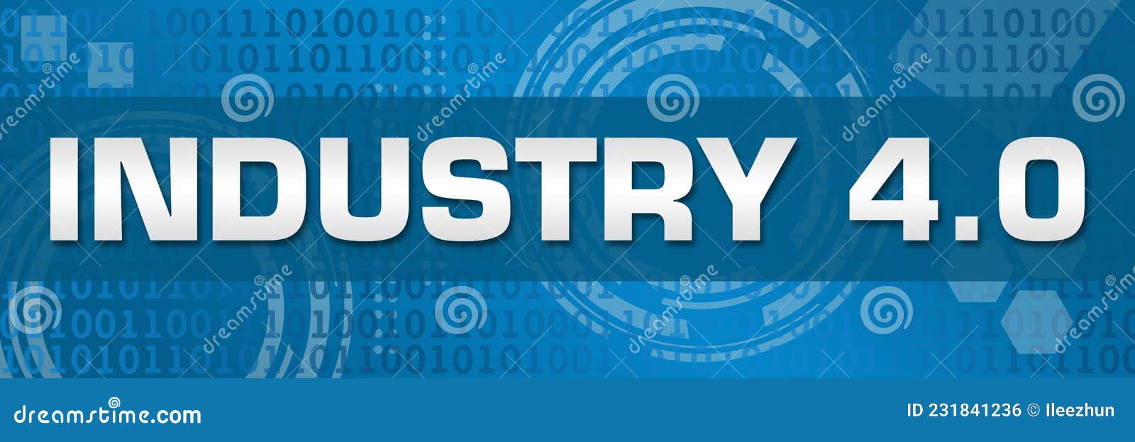 Industry Four Point Zero Blue Technology Binary Background Stock ...