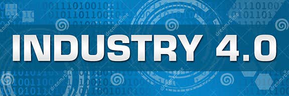 Industry Four Point Zero Blue Technology Binary Background Stock ...
