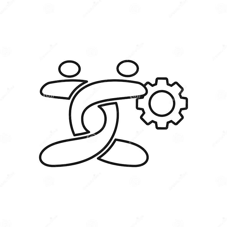 Industry Gear Commitment Teamwork Together Outline Logo Stock Vector - Illustration of corporate ...