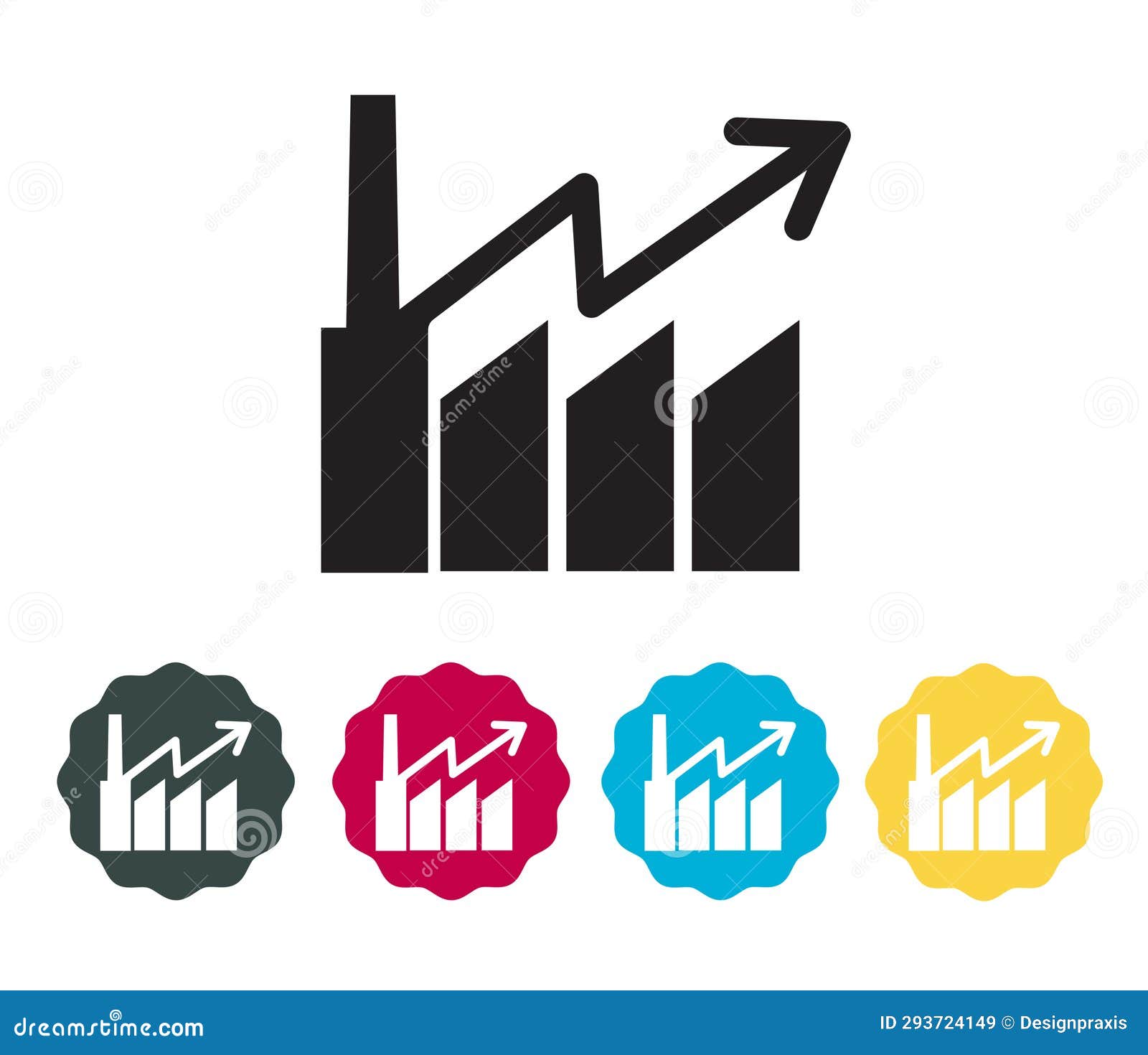 Industry Growth Icon stock vector. Illustration of industry - 293724149
