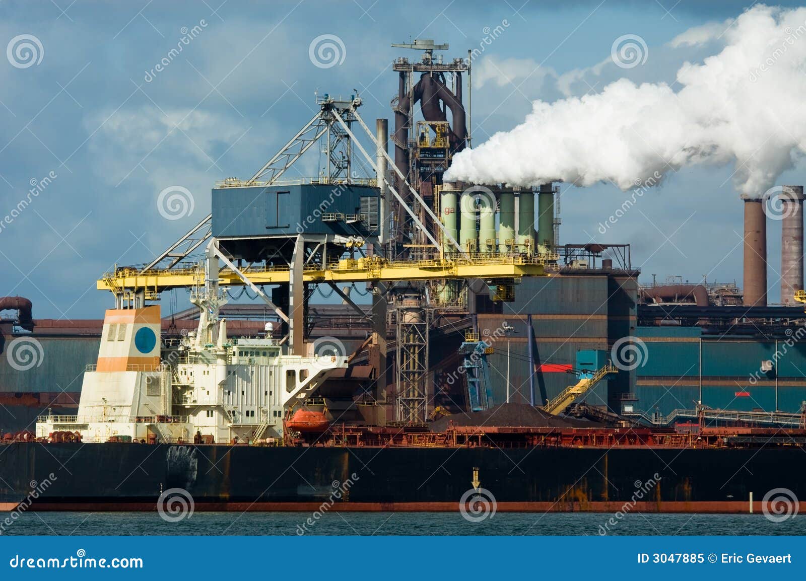 Industry in the harbor stock image. Image of heavy, chimney - 3047885