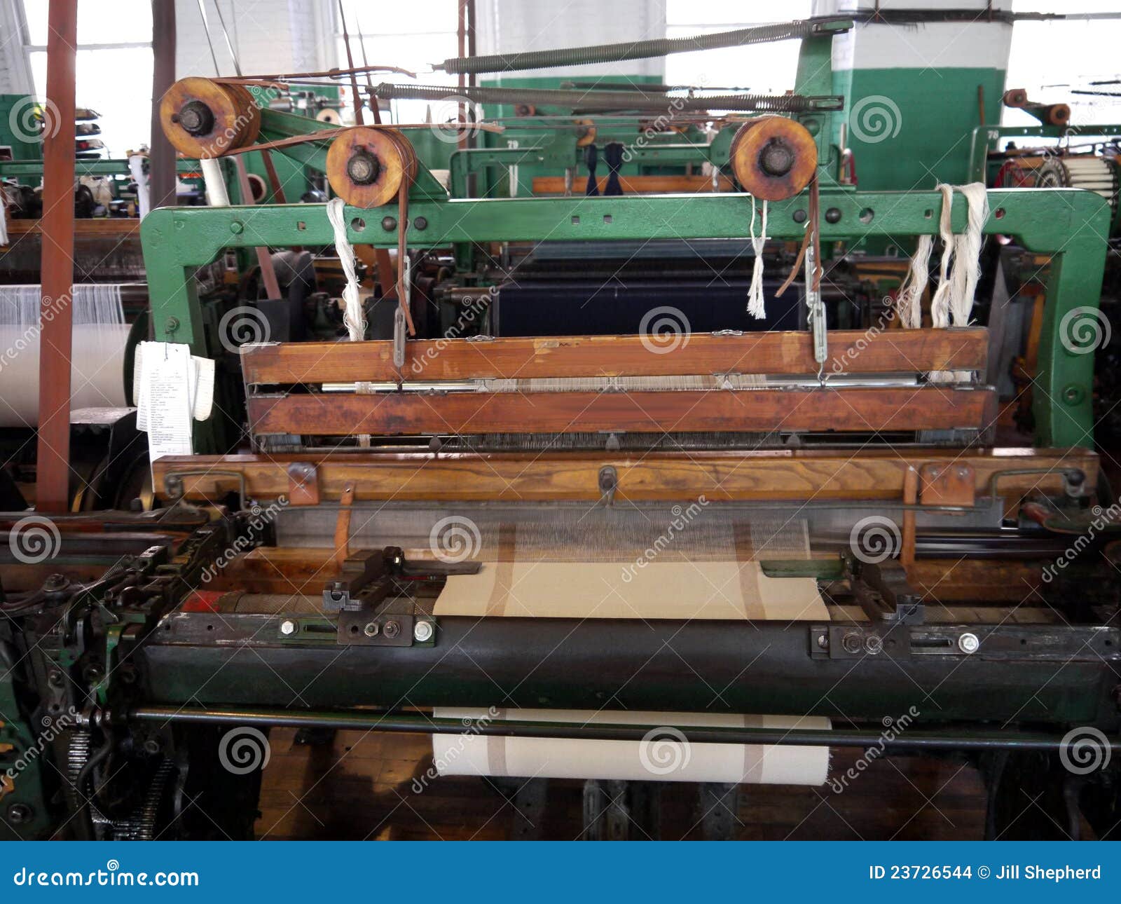 Industry: Historic Cotton Mill Loom and Cloth Stock Photo - Image of ...