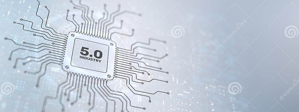 Industry 5 Human-Centric Manufacturing Illustrated on a Processor Stock ...