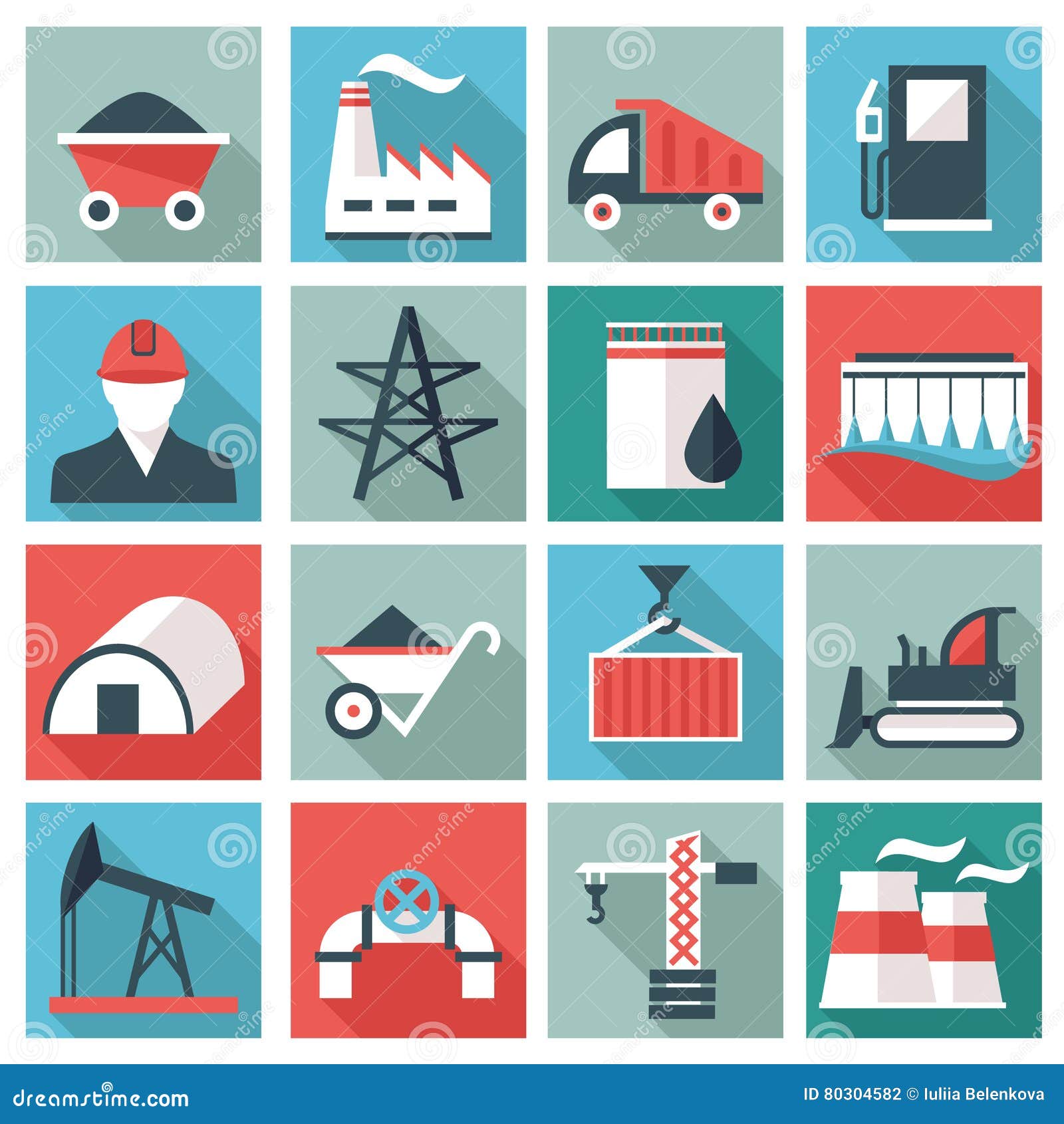 Industry icon set stock vector. Illustration of coal - 80304582