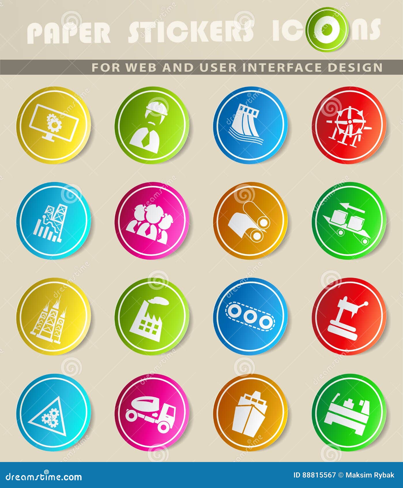 Industry icon set stock illustration. Illustration of towers - 88815567