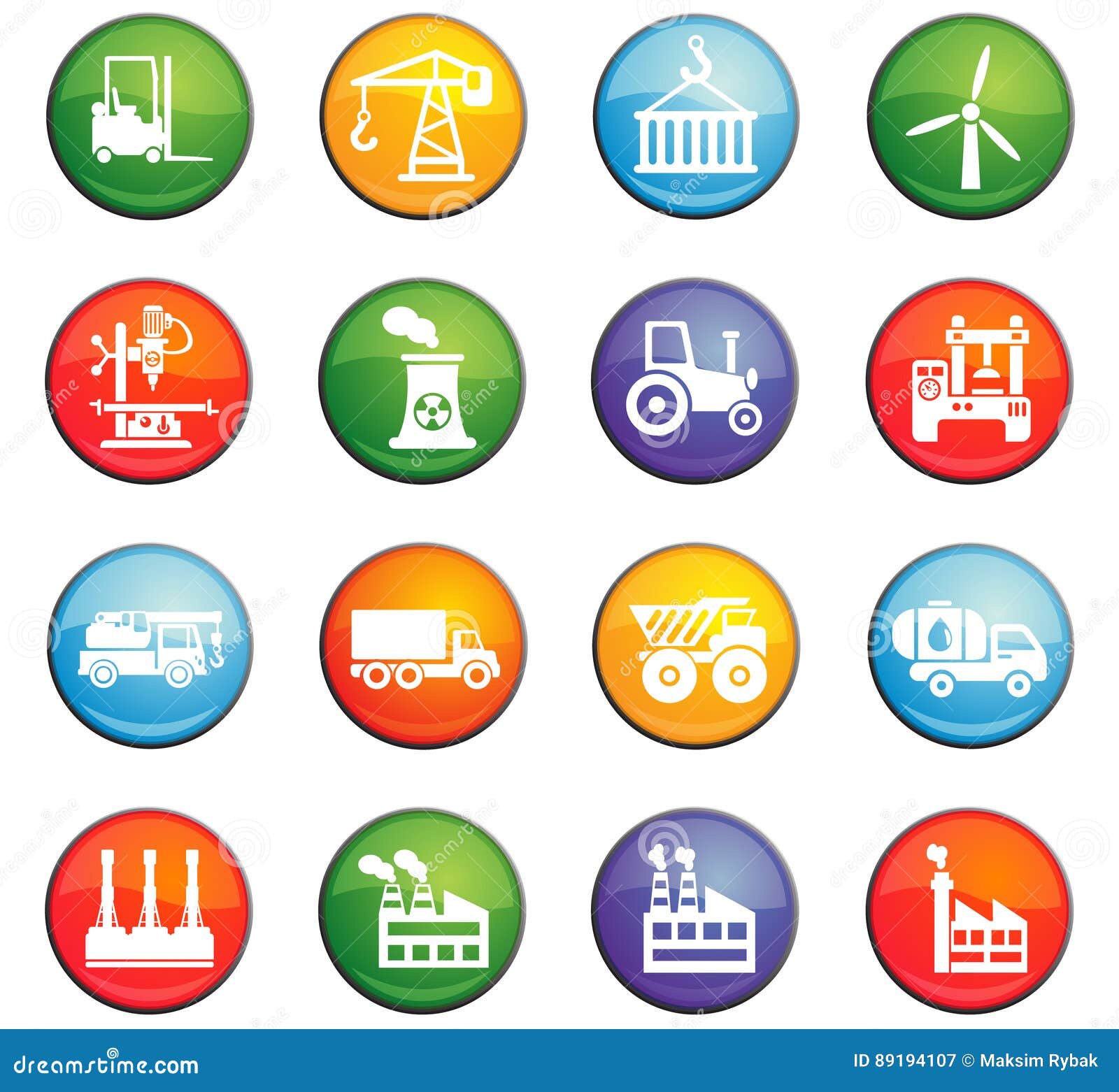 Industry icon set stock illustration. Illustration of round - 89194107