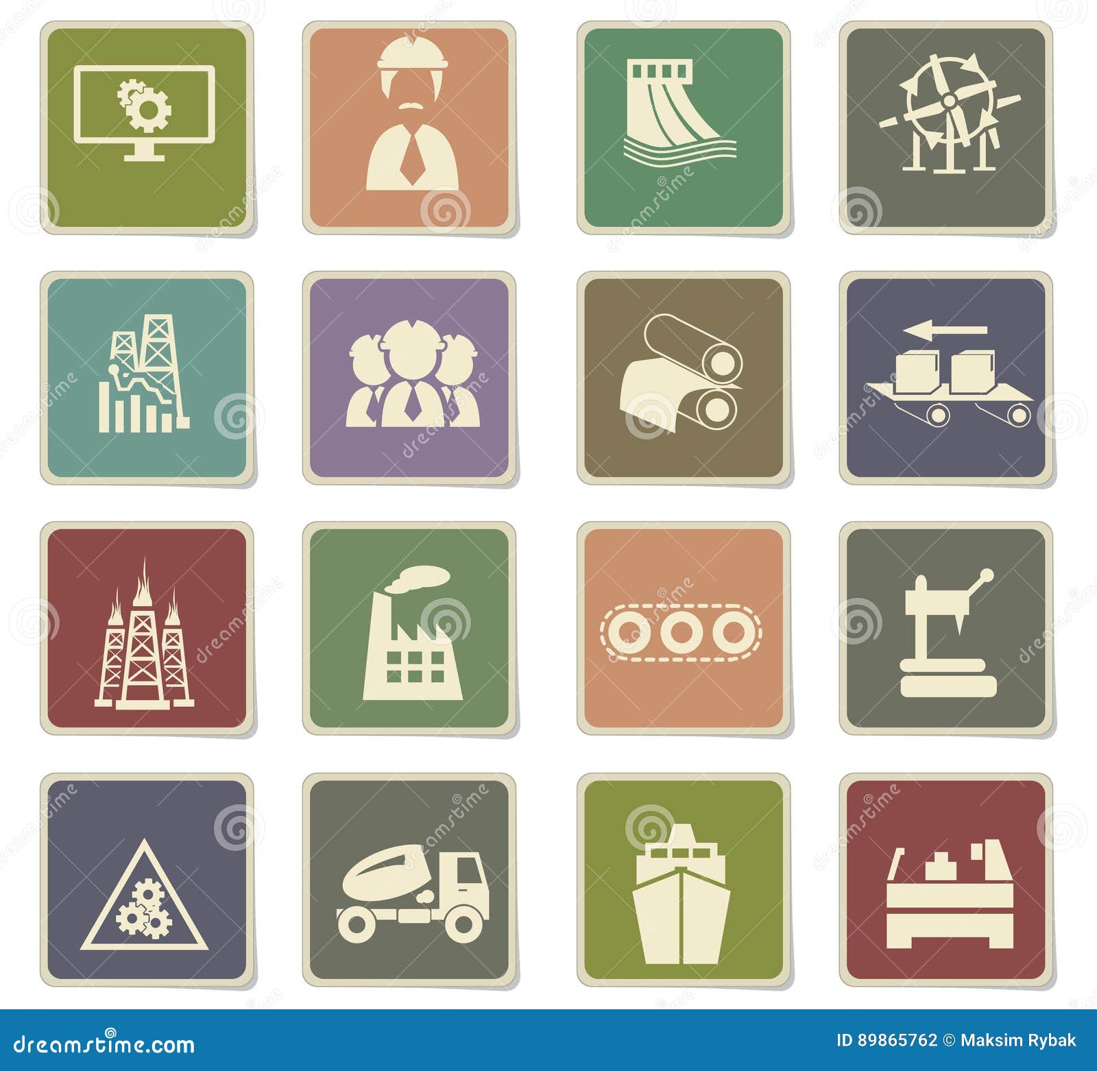 Industry icon set stock illustration. Illustration of pipeline - 89865762