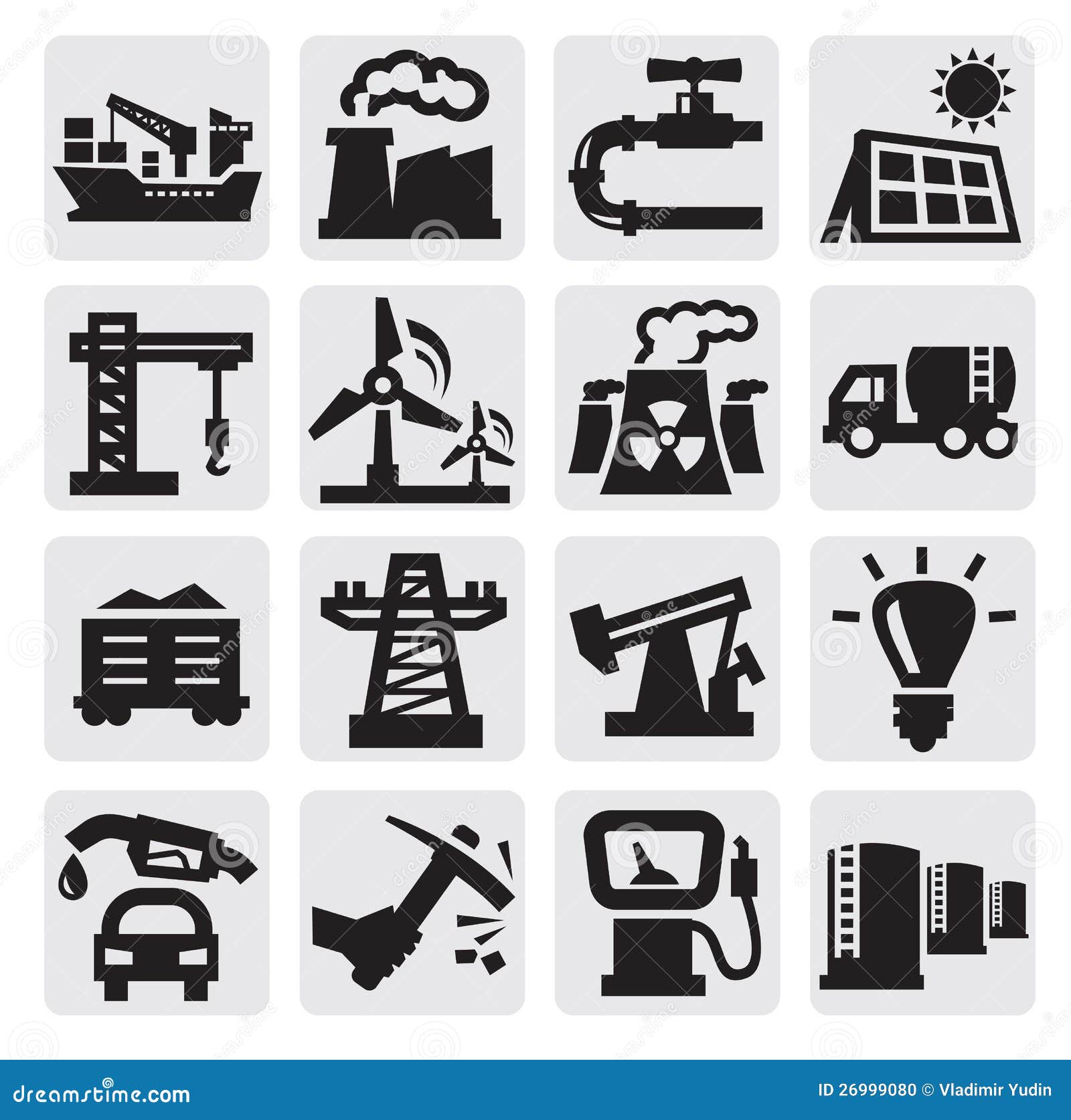Industry icons stock vector. Illustration of nuclear - 26999080