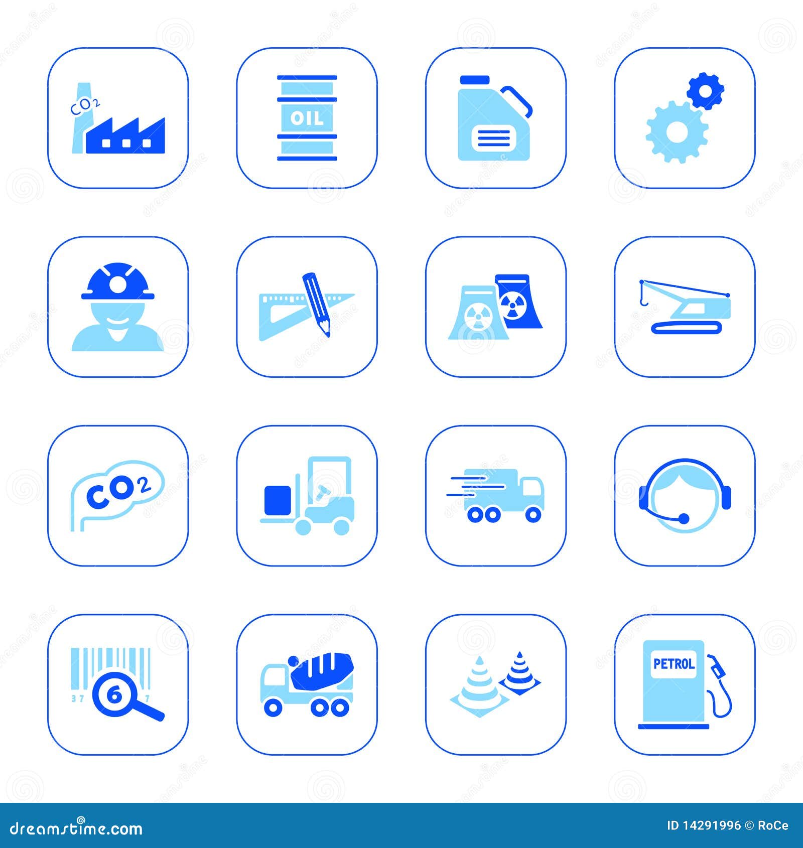 Industry Icons - Blue Series Stock Vector - Illustration of cargo ...