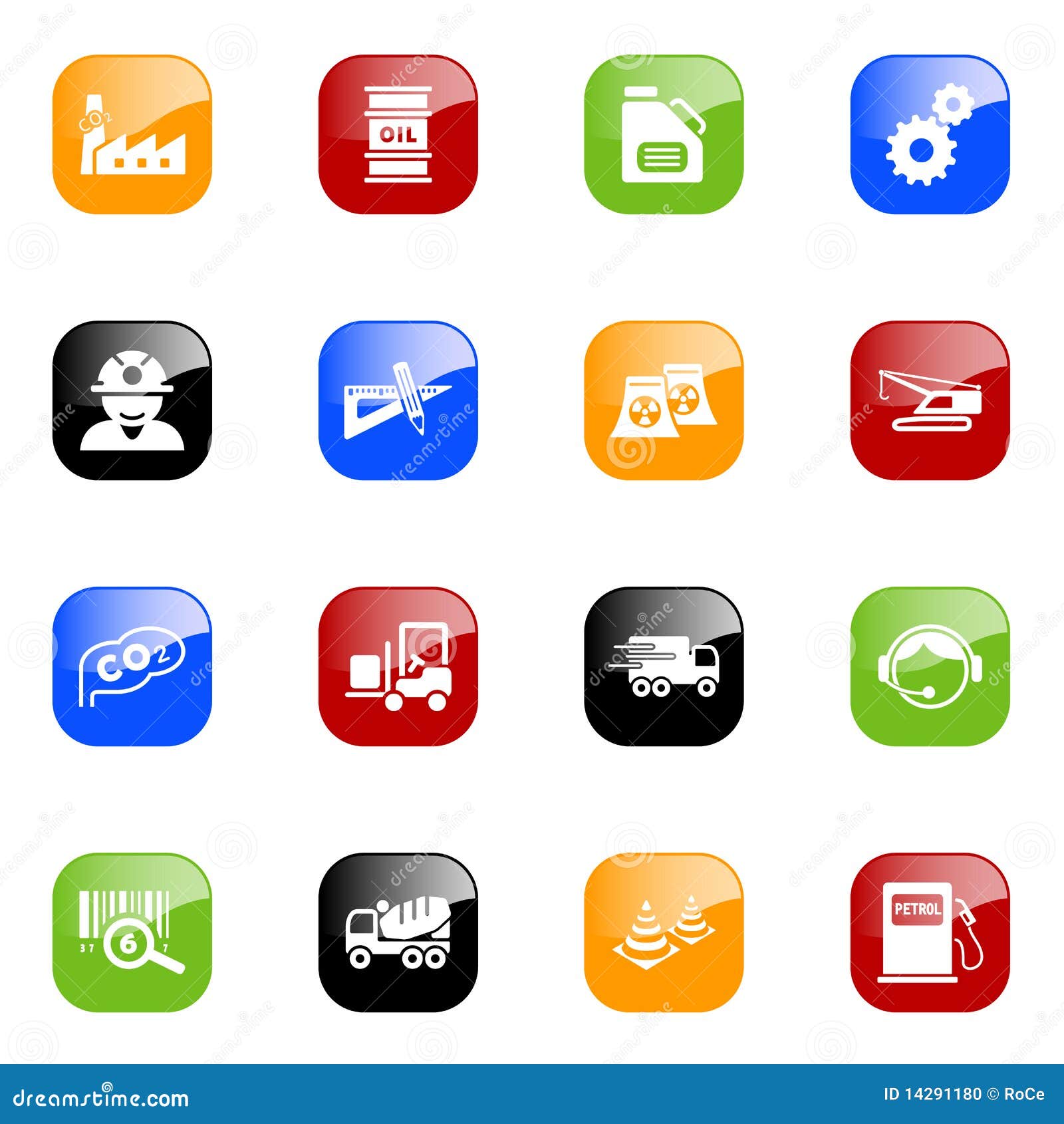 Industry Icons - Color Series Stock Vector - Illustration of power ...