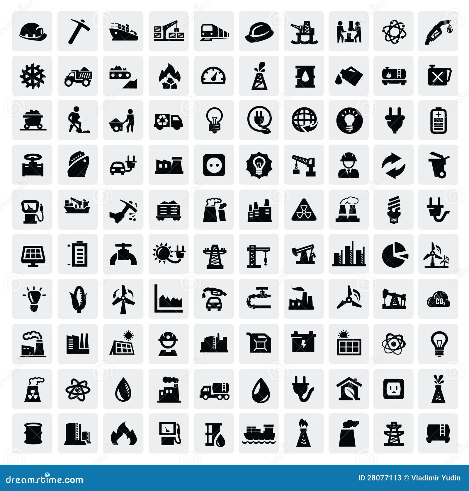 Industry Icons Set Stock Photos - Image: 28077113