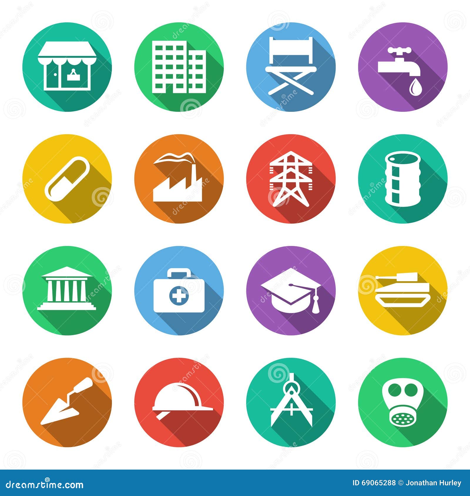 Industry Icons 1 stock vector. Illustration of modern - 69065288