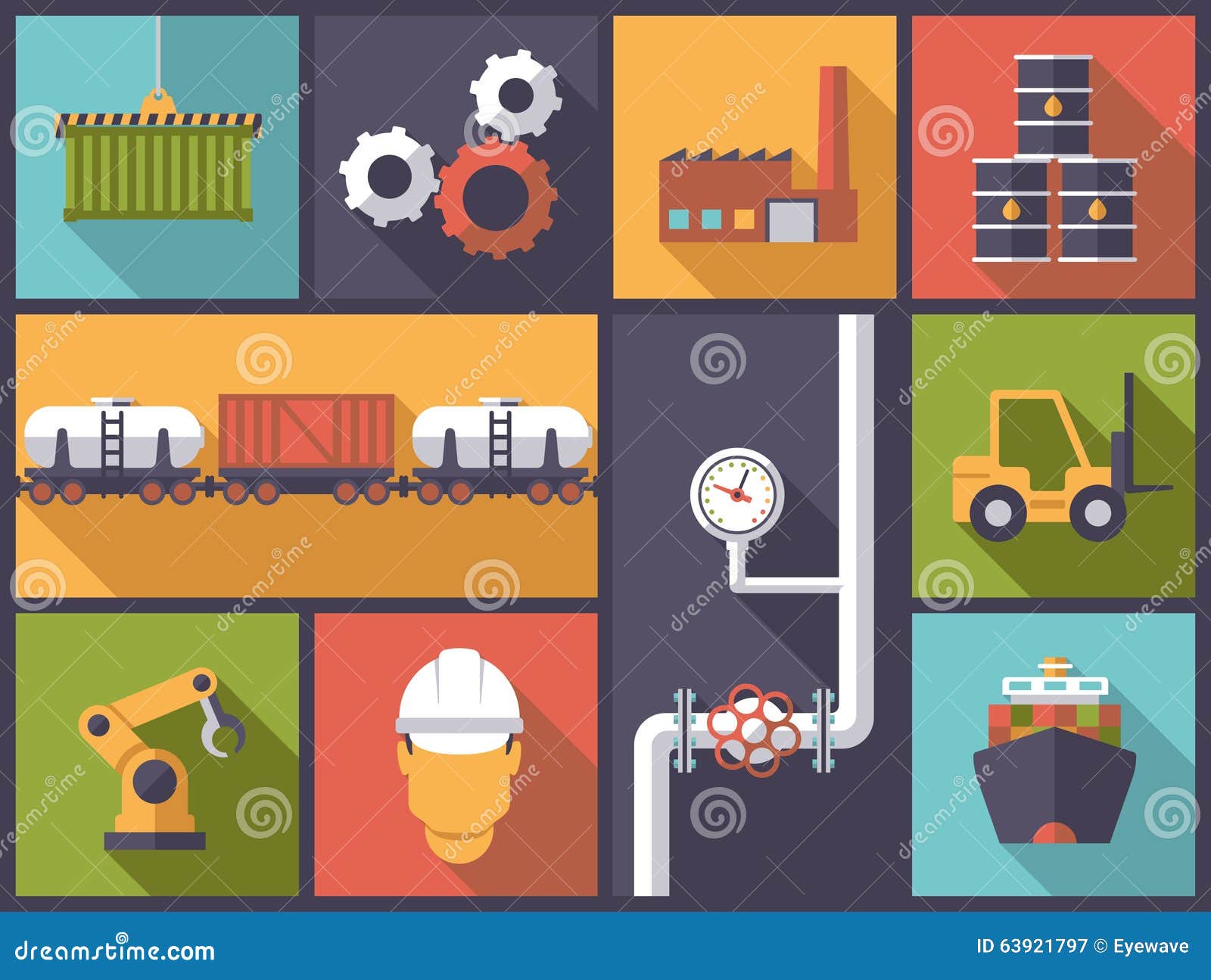 Industry Icons Vector Illustration. Stock Vector - Illustration of ...