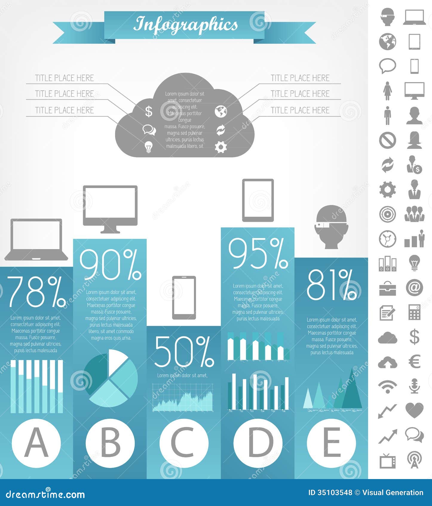 It Industry Infographic Elements Stock Vector - Illustration of network ...