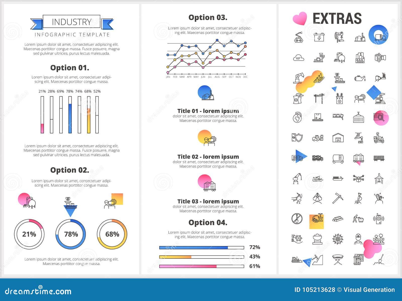 Industry Infographic Template, Elements and Icons. Stock Vector ...