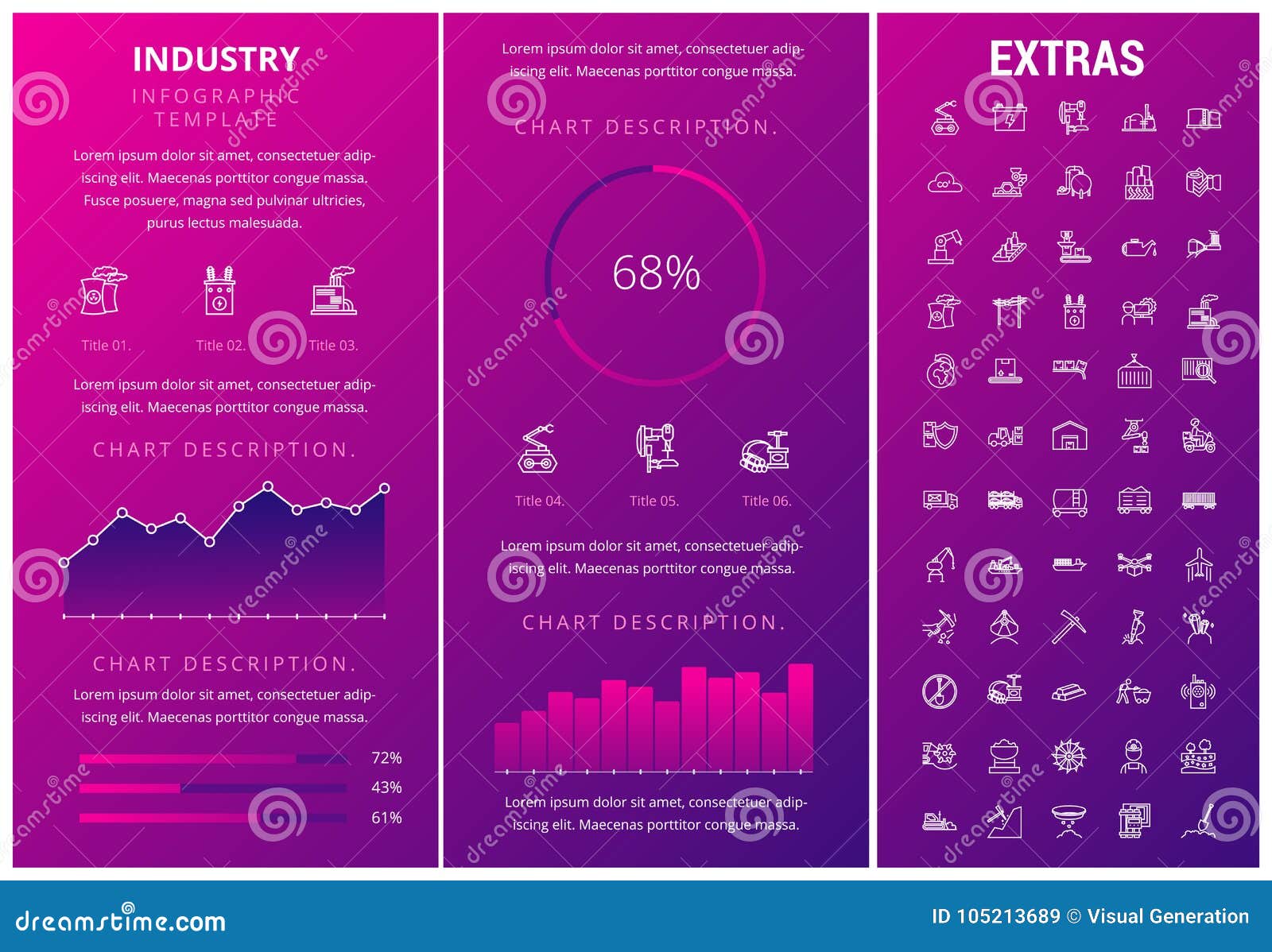 Industry Infographic Template, Elements and Icons. Stock Vector ...