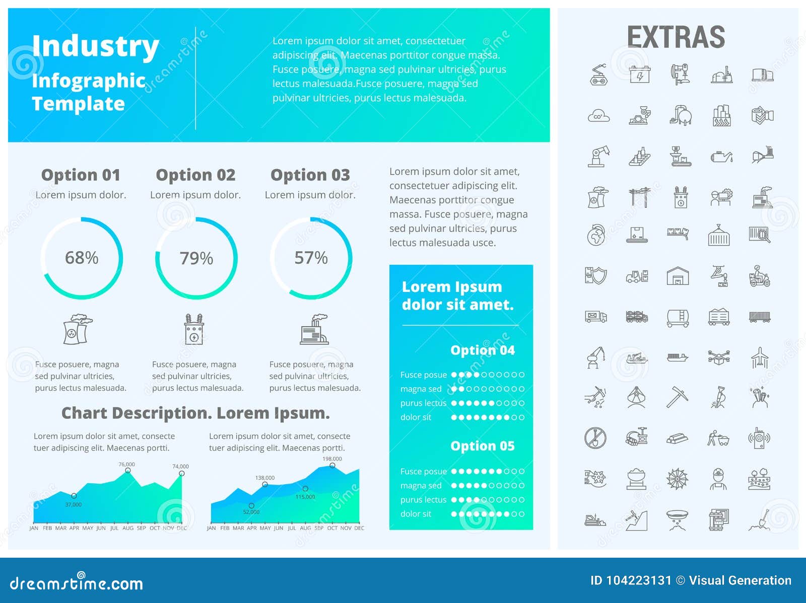 Industry Infographic Template, Elements and Icons. Stock Vector ...