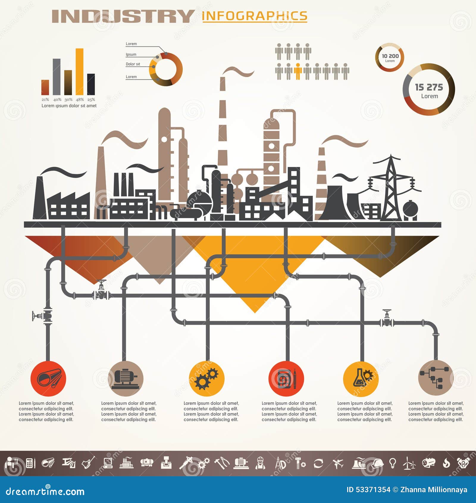 Industry Infographics Template Stock Vector - Illustration of ...