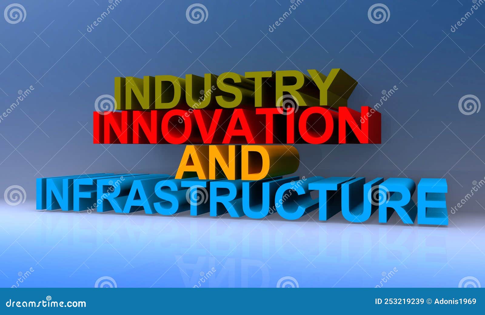Industry Innovation and Infrastructure on Blue Stock Illustration ...