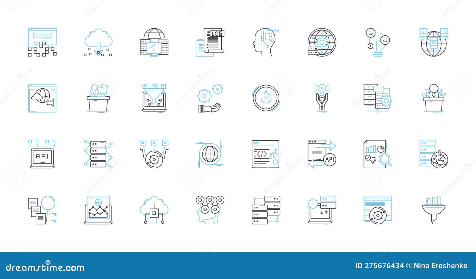 Industry Insights Linear Icons Set. Trends, Data, Analytics ...