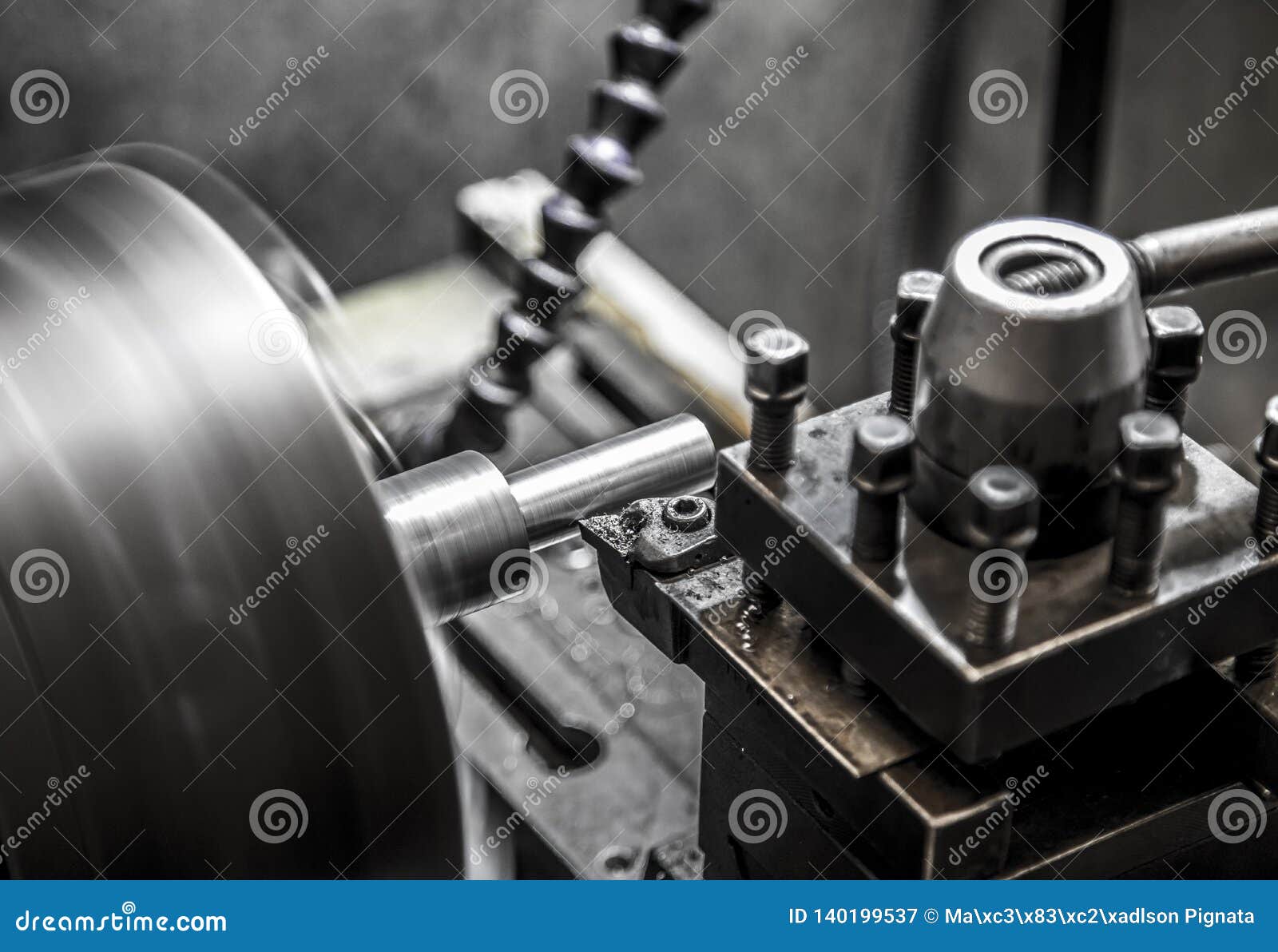 Industry Lathe Machine Work Stock Image - Image of closeup, bore: 140199537