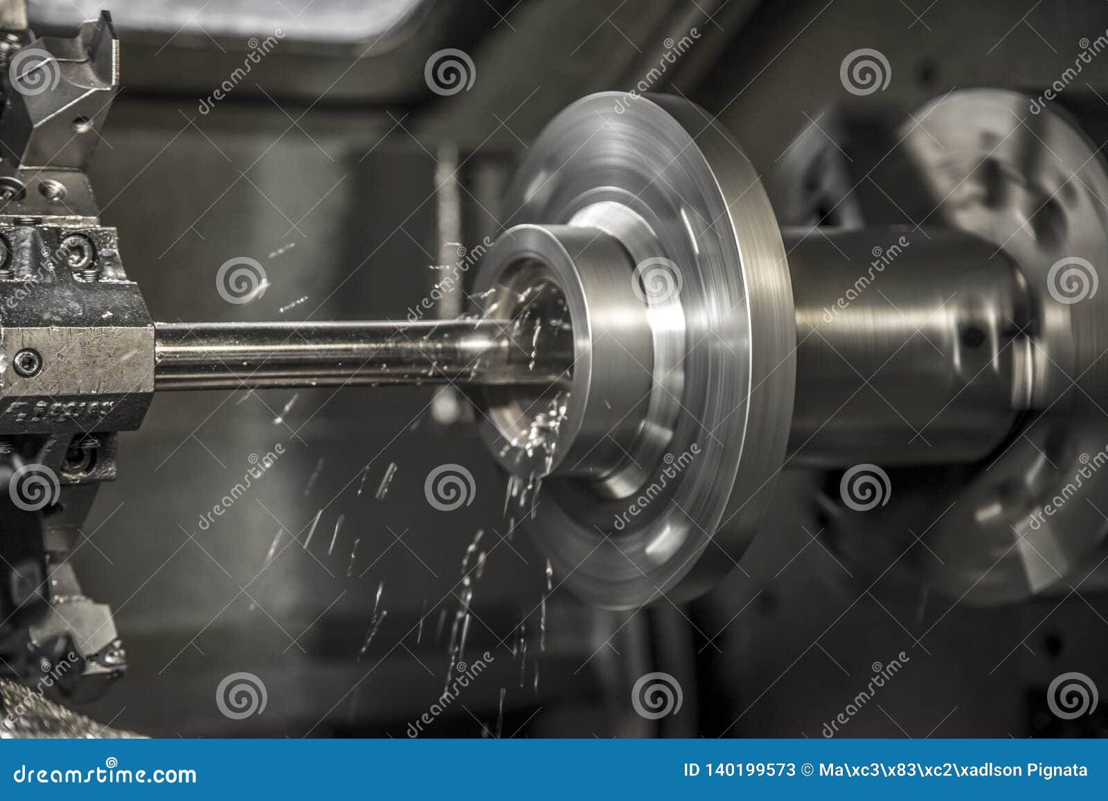 Industry Lathe Machine Work Stock Image - Image of cutter, industrial ...