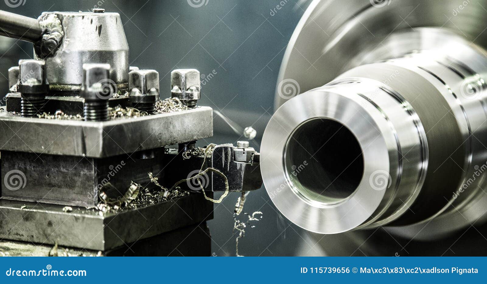 Industry Lathe Machine Work Stock Photo - Image of industrial, closeup ...