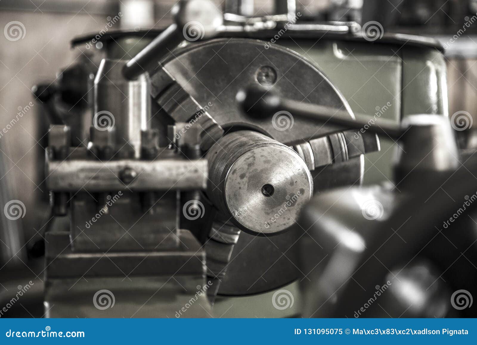 Industry Lathe Machine Work Tool Steel Stock Image - Image of circle ...
