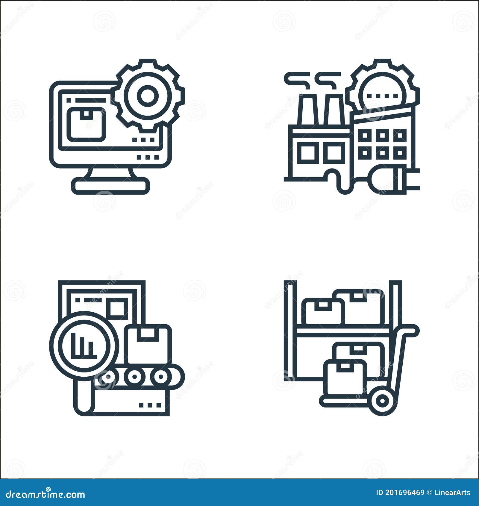 Industry Line Icons. Linear Set Stock Vector - Illustration of website ...