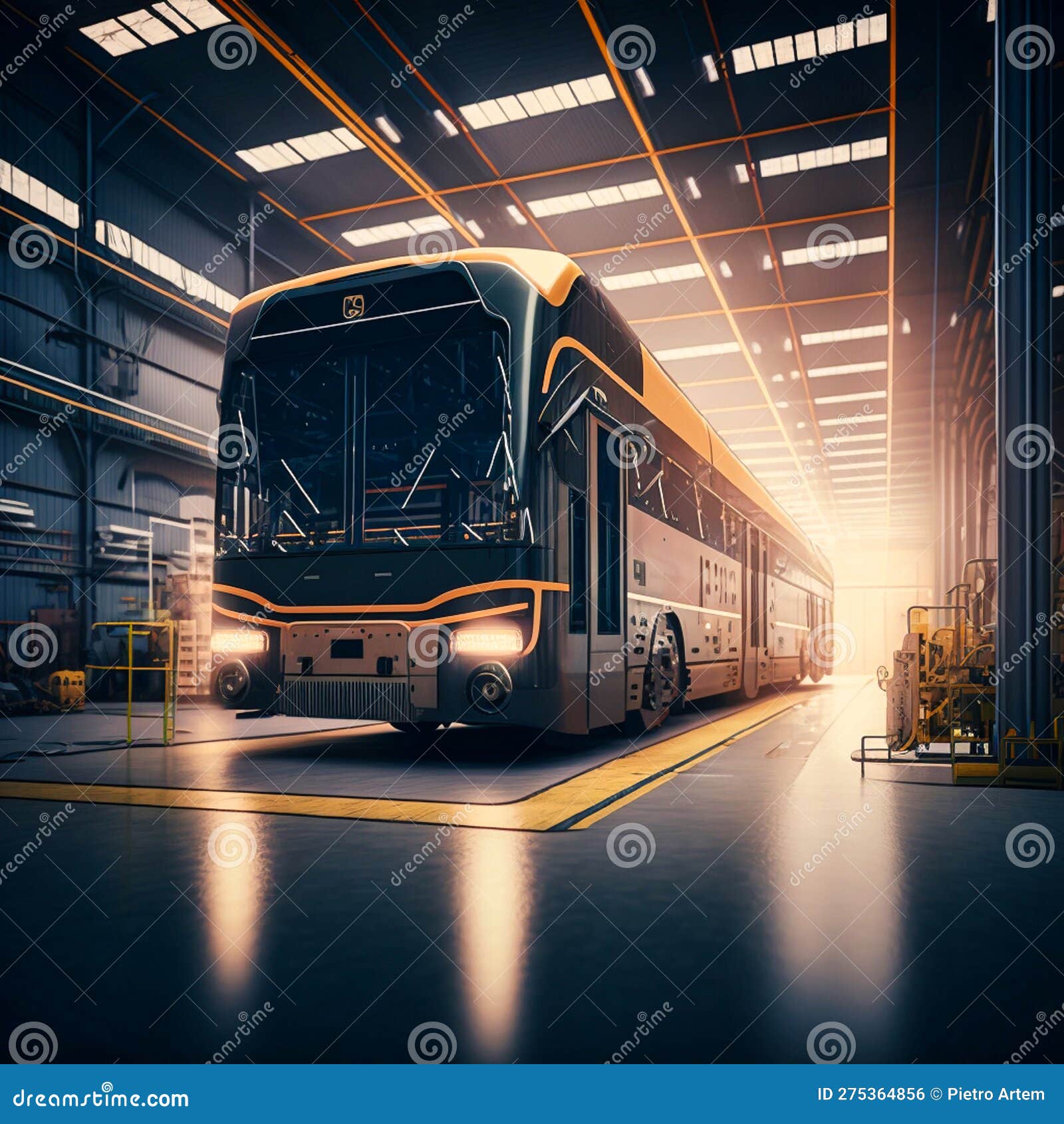 Industry Line Modern High Tech Vehicle Assembly, Generative AI Stock ...