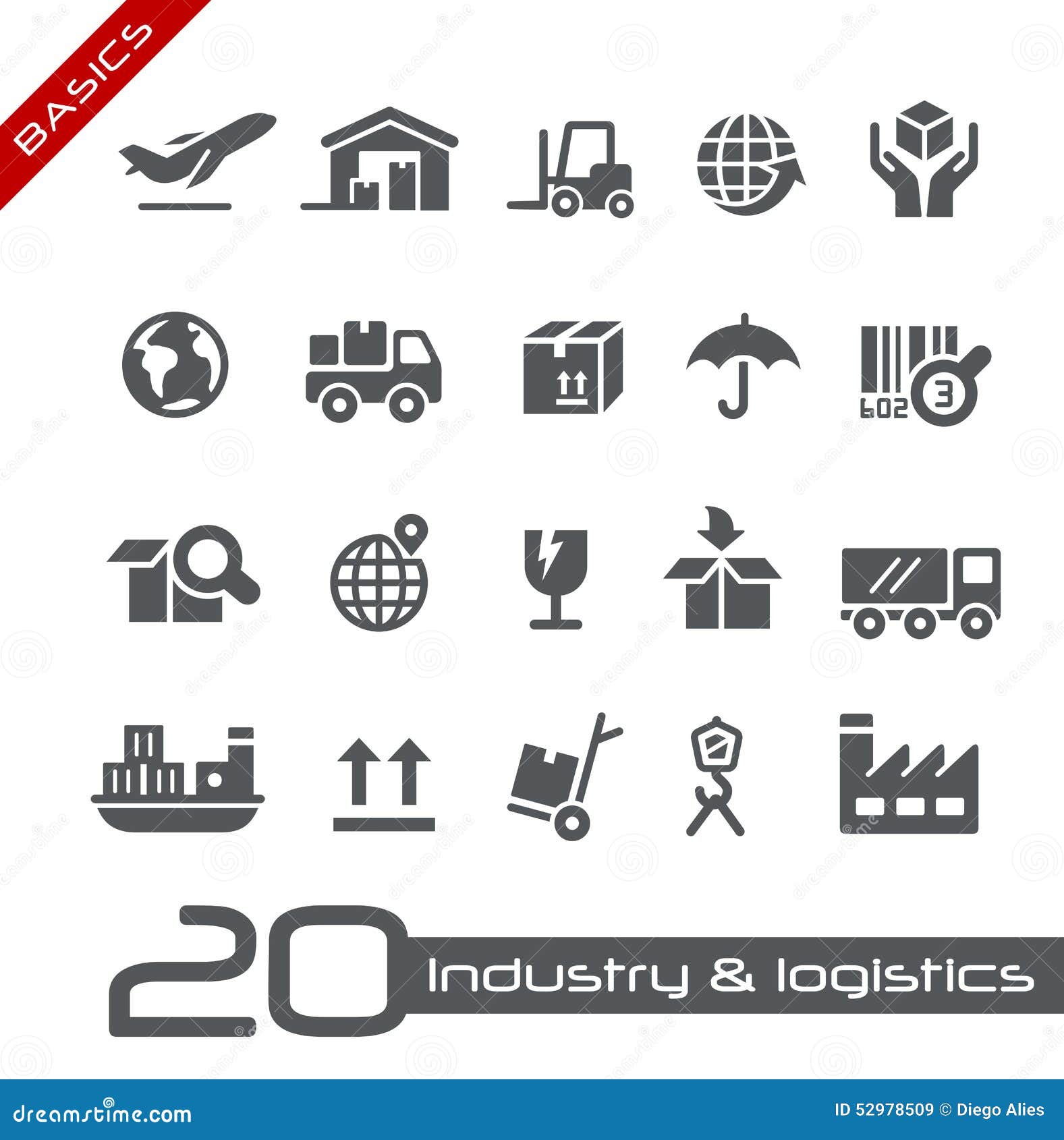 Industry & Logistics Icons // Basics Series Stock Vector - Illustration ...