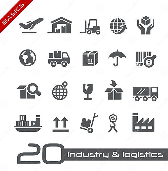 Industry & Logistics Icons // Basics Series Stock Vector - Illustration ...