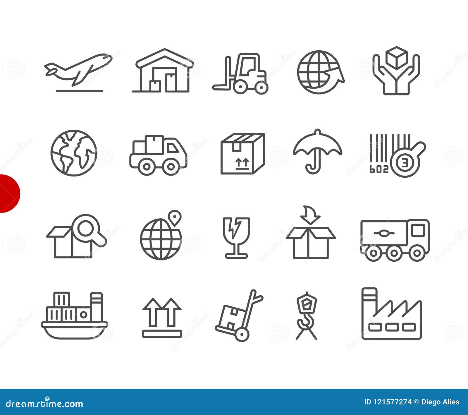 Industry and Logistics Icons // Red Point Series Stock Vector ...