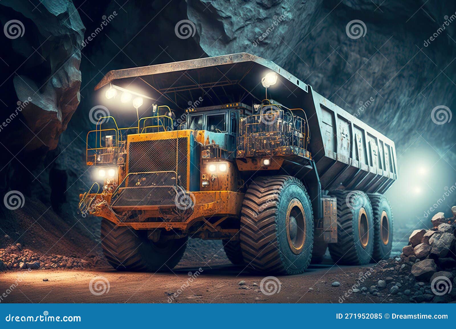 Industry Mining Truck in a Coal Mine Loading Ore Mineral Resources for ...