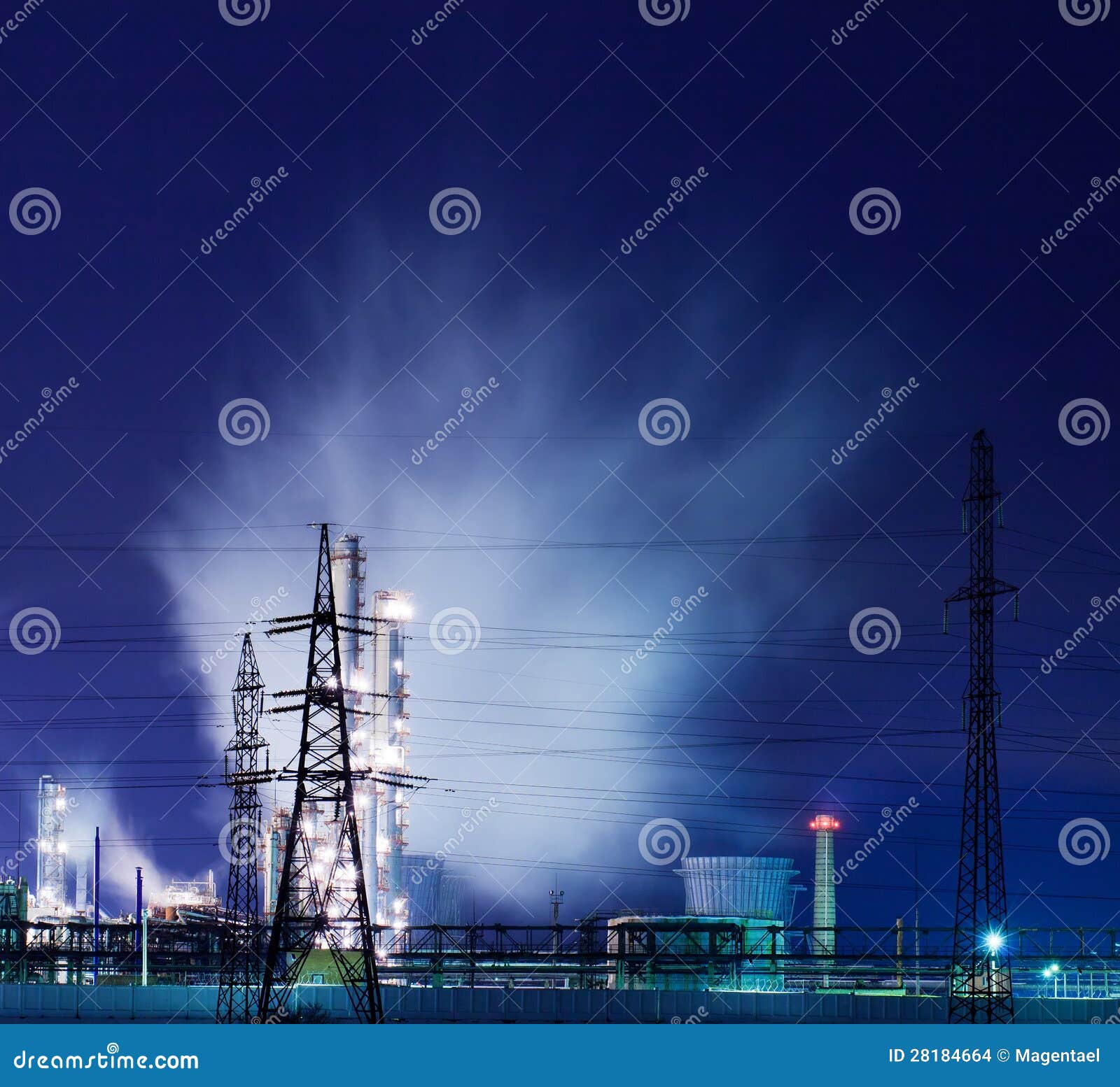 Industry by night stock photo. Image of environment, illuminated - 28184664