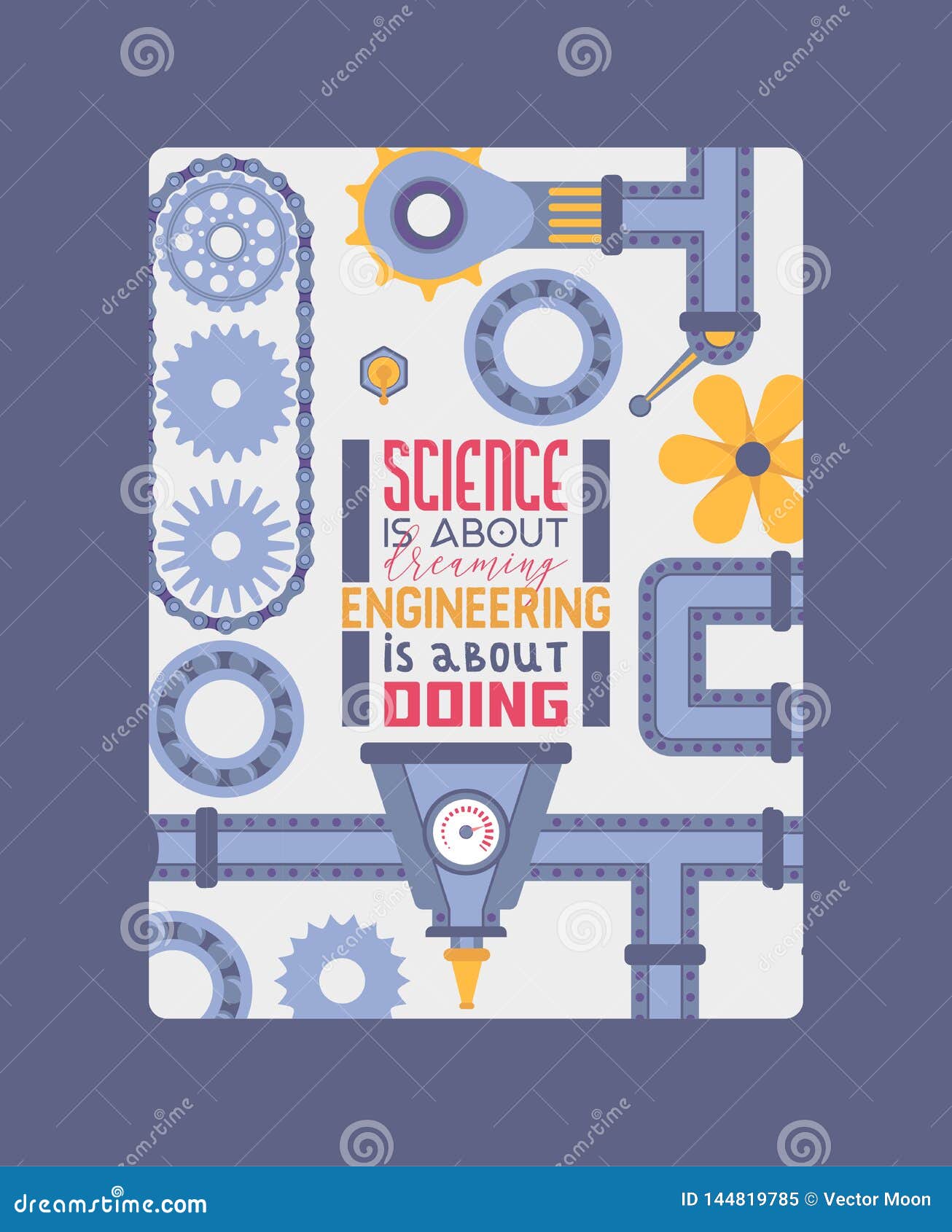 Industry Pattern Vector Industrial Machinery Engineering Equipment Gear ...