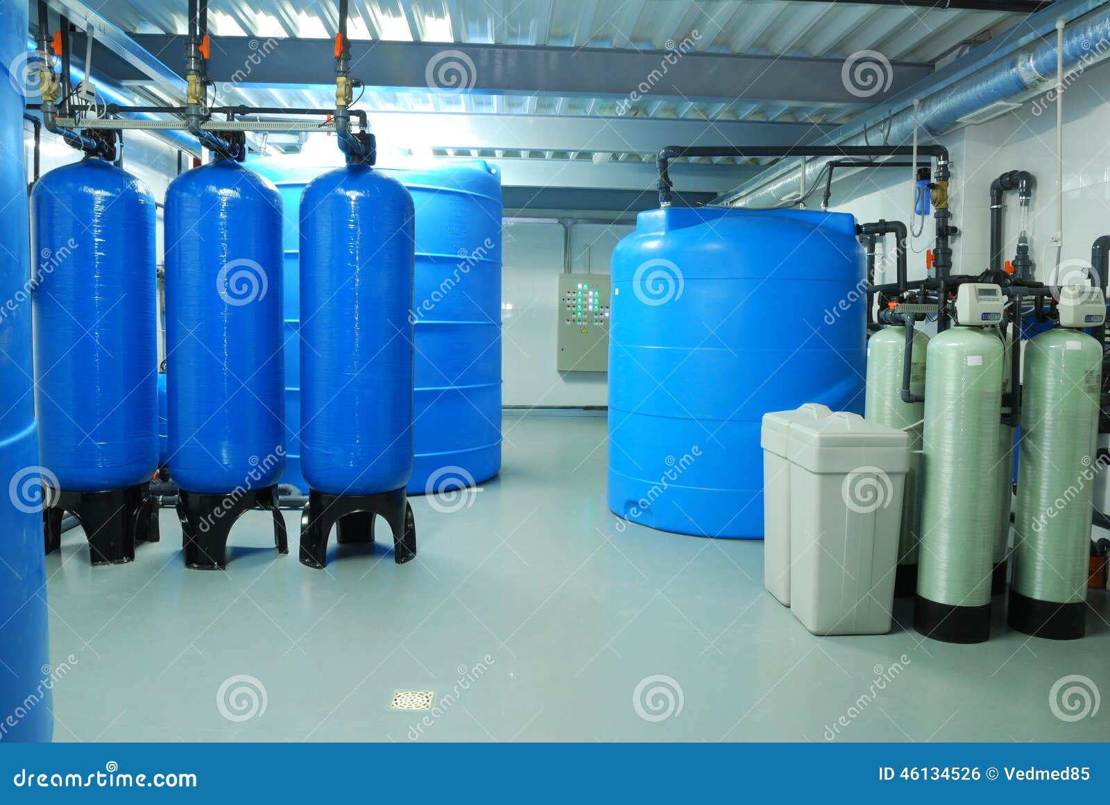 A Blue Barrel For Collecting Rainwater. Collecting Rainwater In Plastic ...