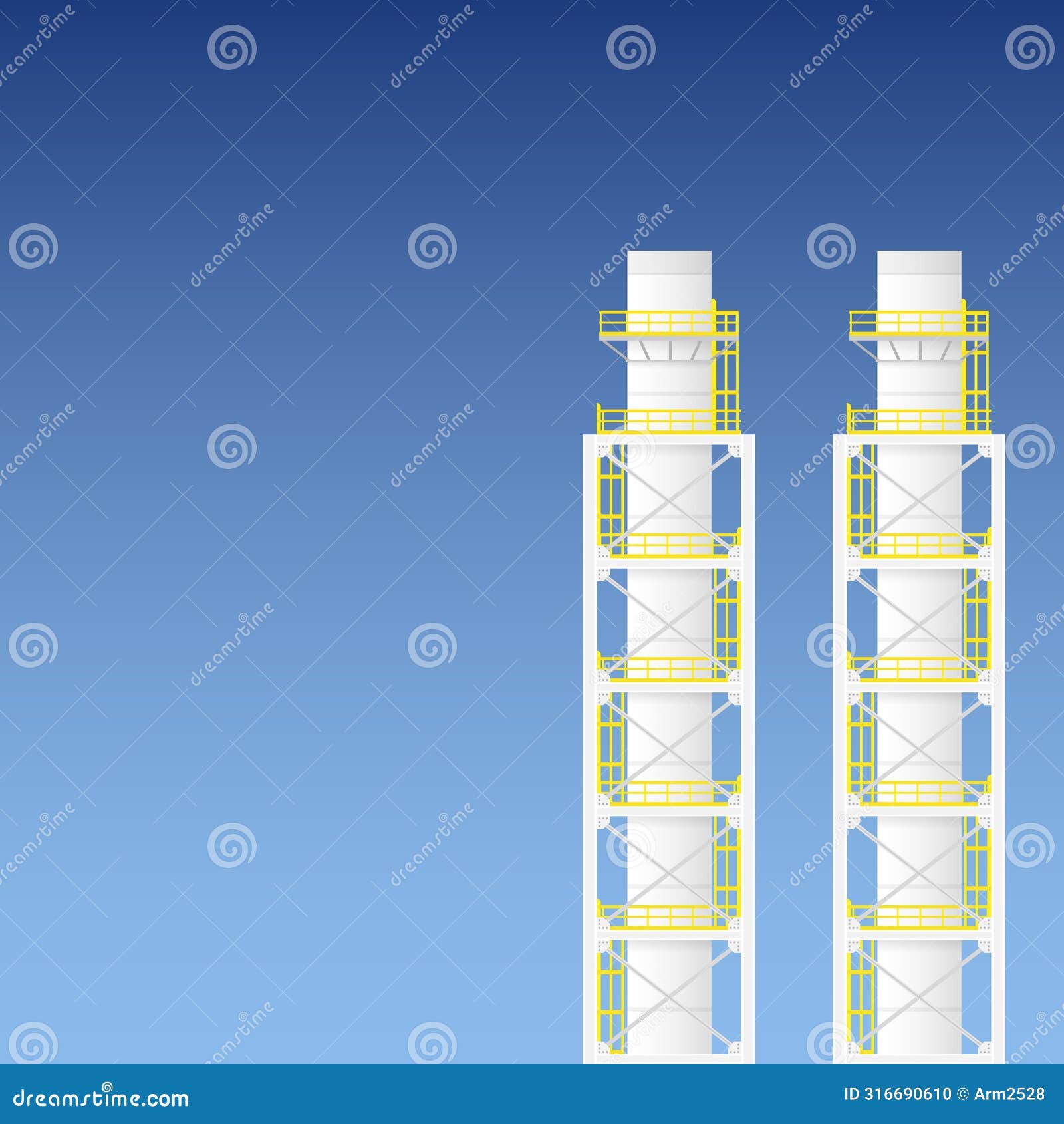 Industry Pollution, Stack in Minimalist Style Graphic Stock Vector ...
