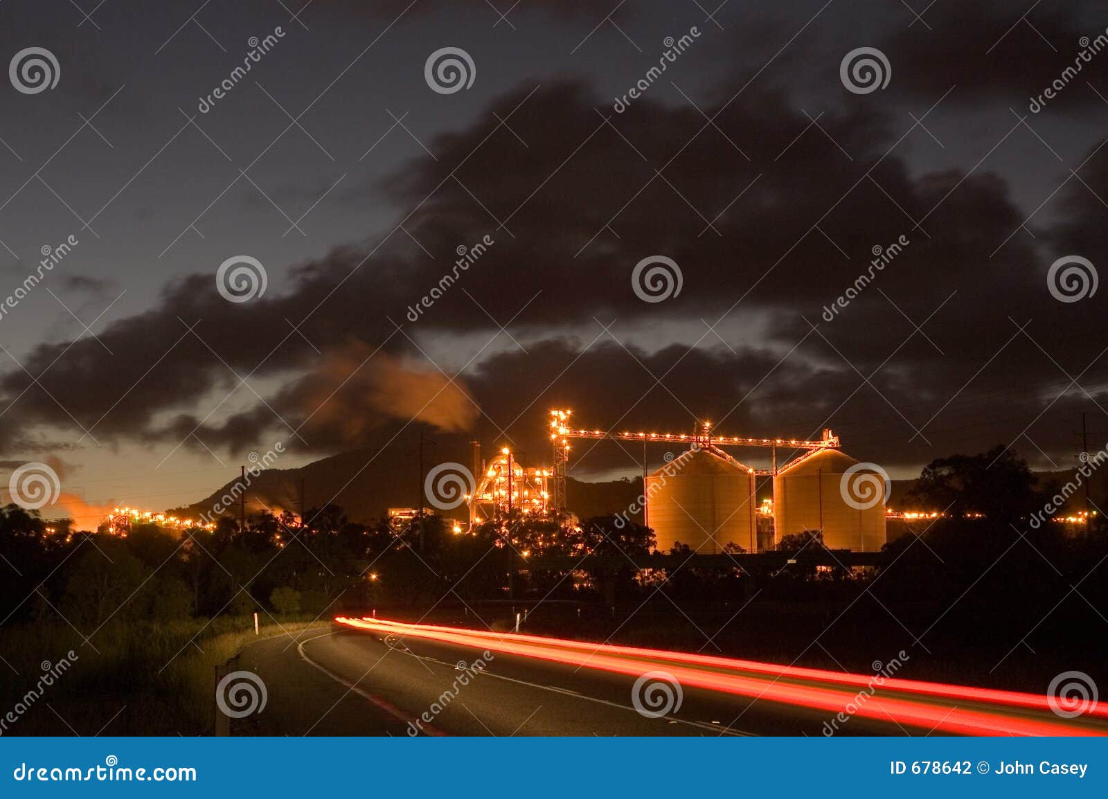 Industry Road stock photo. Image of night, bauxite, dusk - 678642