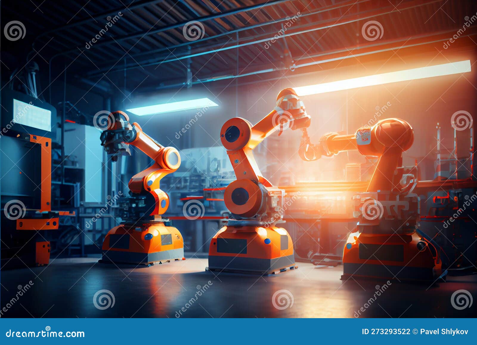Industry 4.0 Robot concept stock illustration. Illustration of ...