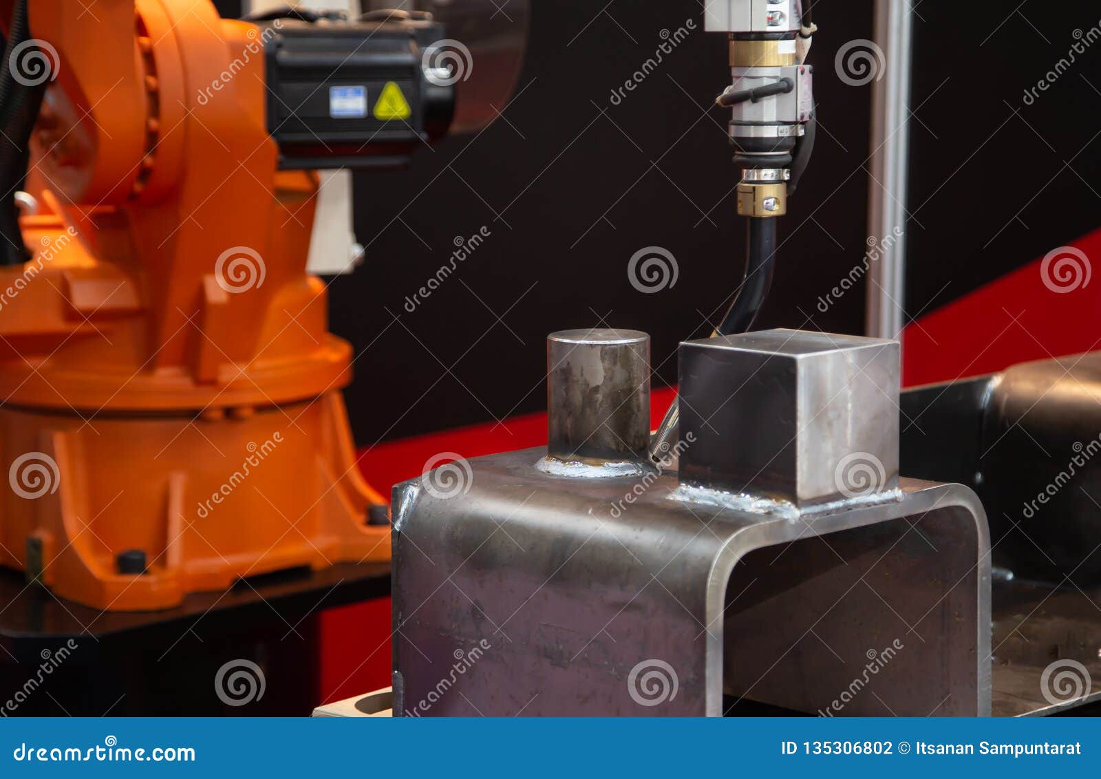 Arc welding robot stock photo. Image of machine, sensor - 135306802