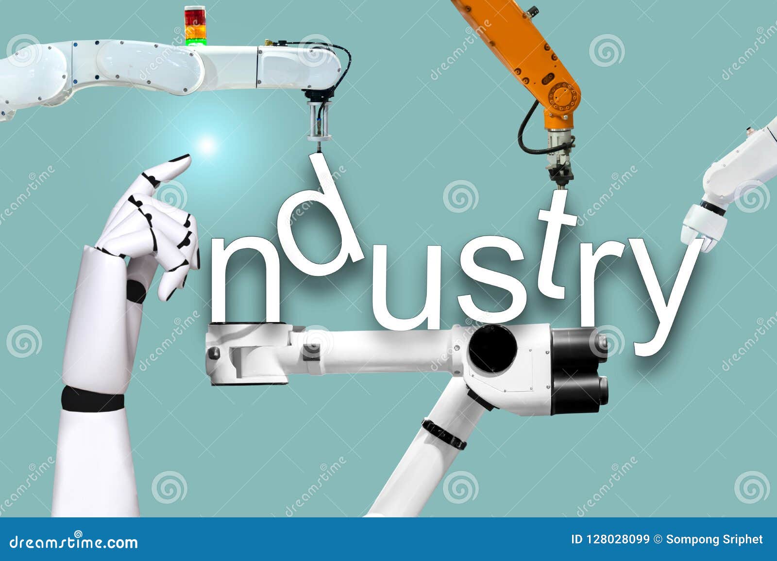 Industry Robots and Mechanical Arm Label Texture Stock Illustration ...