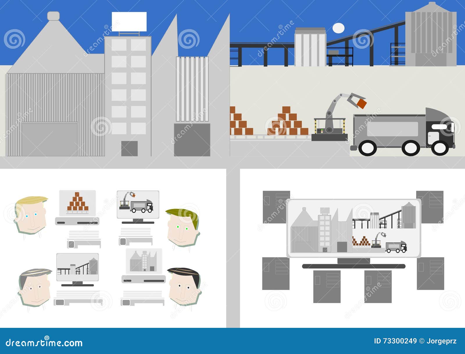 Industry 4. 0. Smart Factory Stock Vector - Illustration of industrial ...